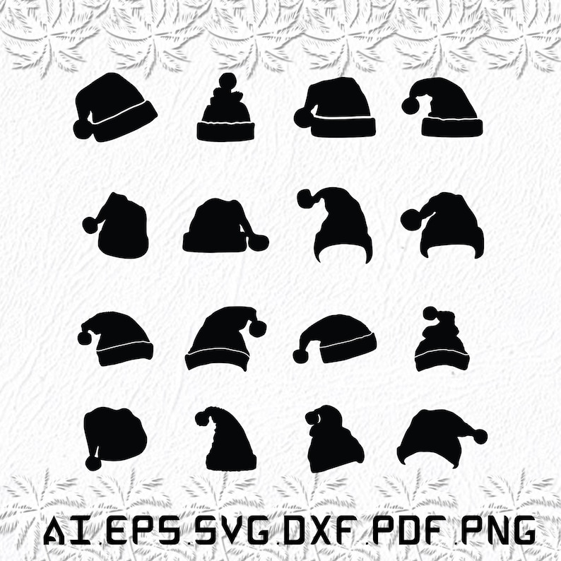 Santa Hats Svg Santa Hat Svg Hats Svg Santa Hat SVG Ai - Etsy