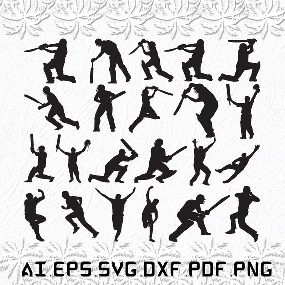 Cricket Player Svg Cricket Svg Player Svg Bowled Wicket | Etsy