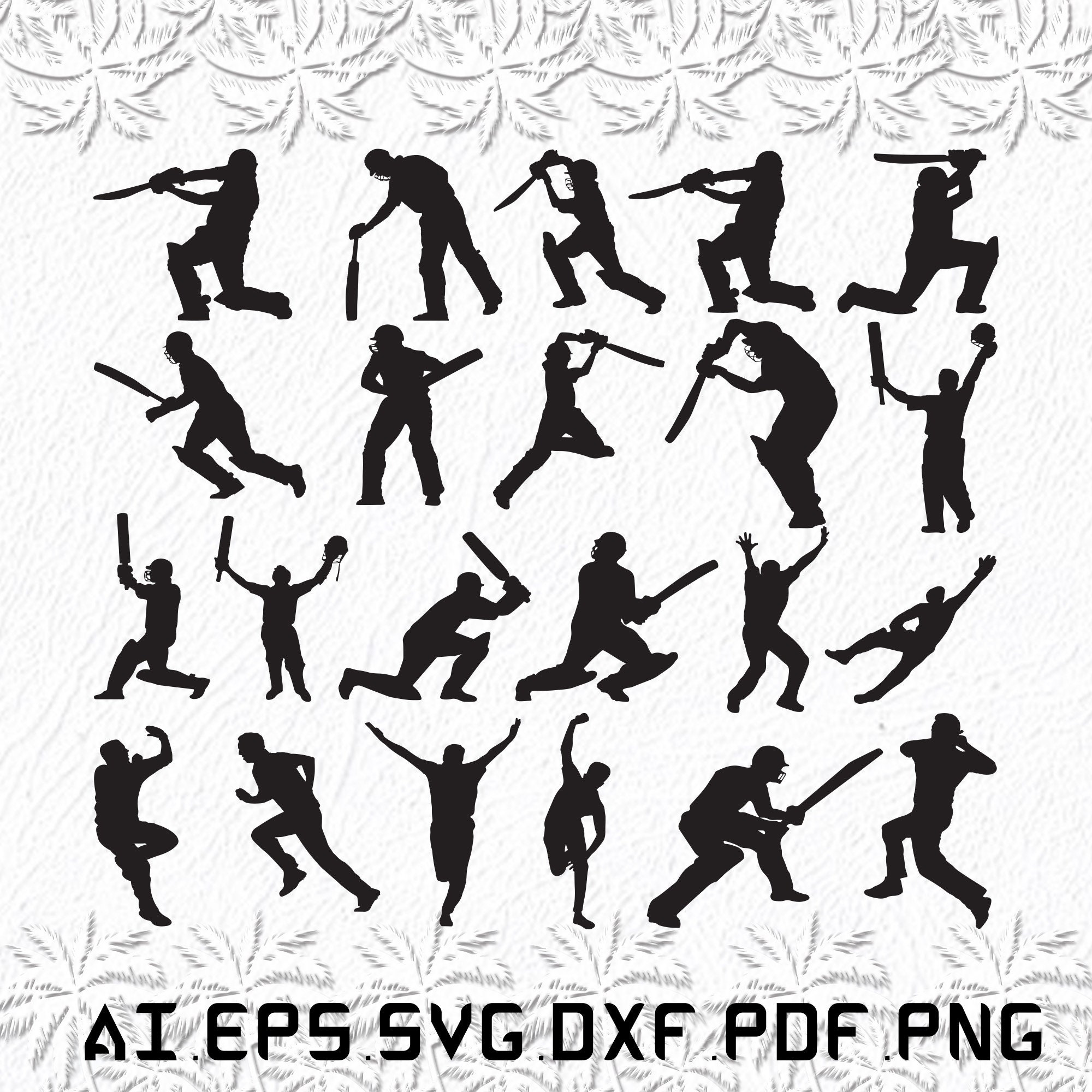 Cricket Player Svg Cricket Svg Player Svg Bowled Wicket | Etsy