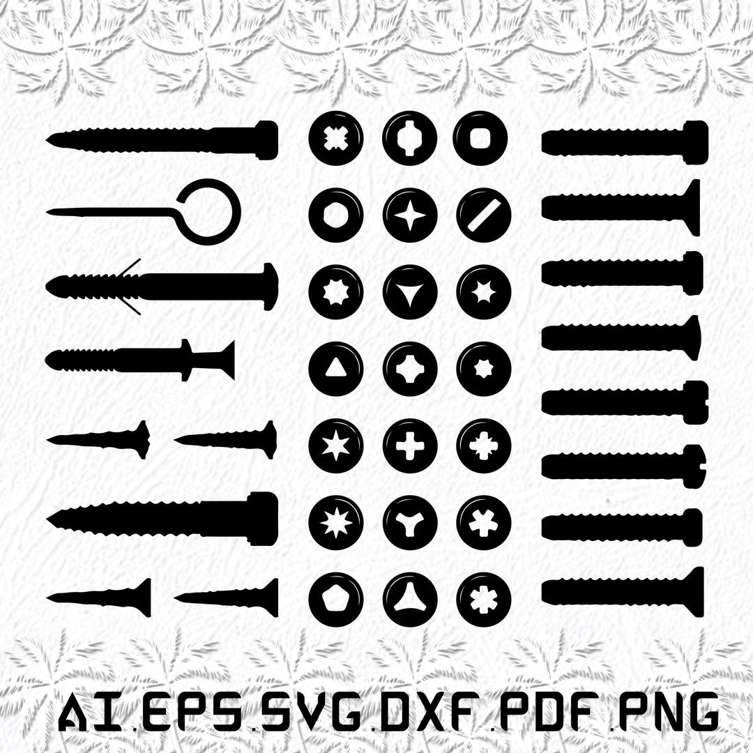 Bolt Screw Svg, Bolt Screws Svg, Bolls Svg, Bolt, Screw, SVG, Ai, Pdf ...
