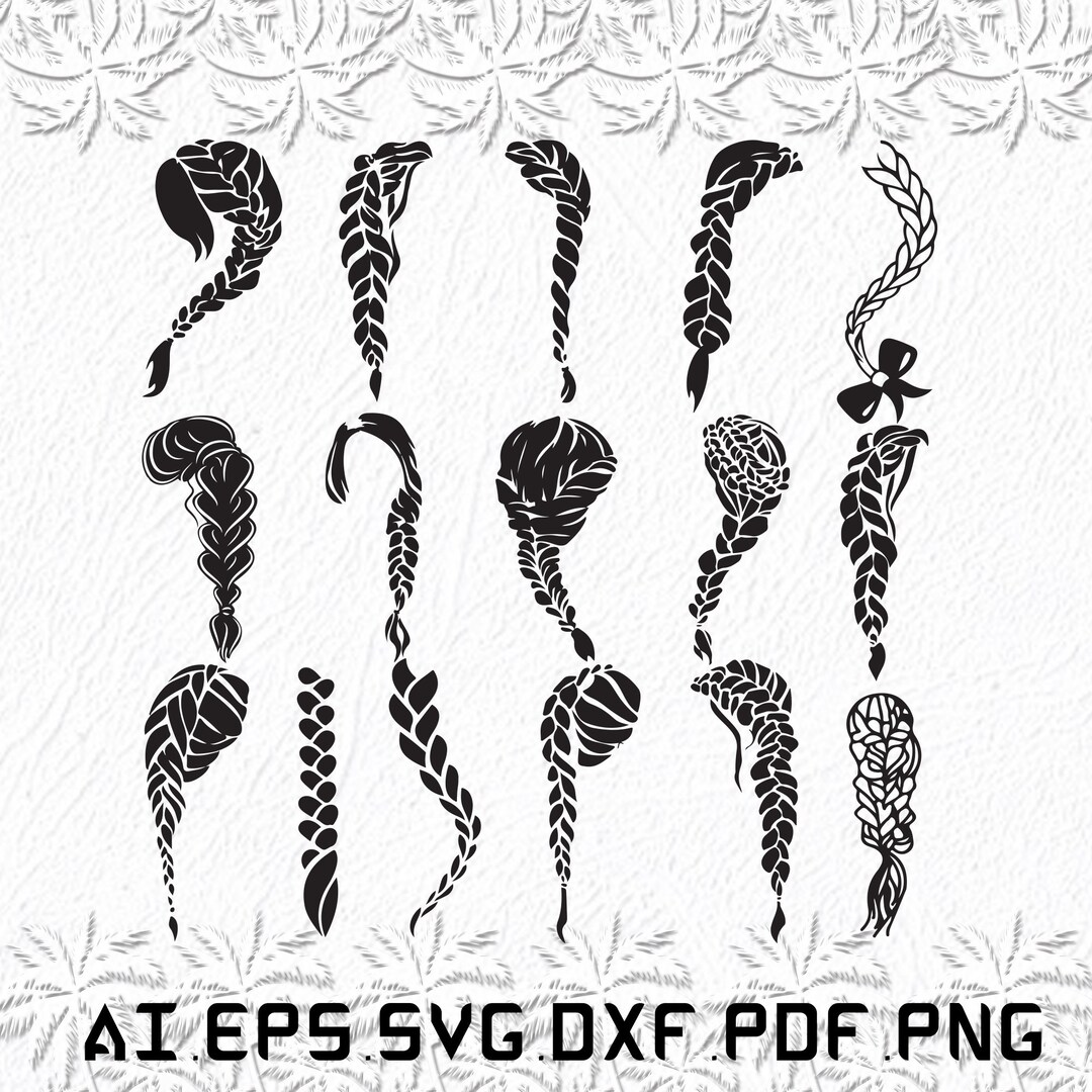 Hair Braided Svg, Hair Braideds Svg, Hair Svg, Braided, Head, SVG, Ai ...