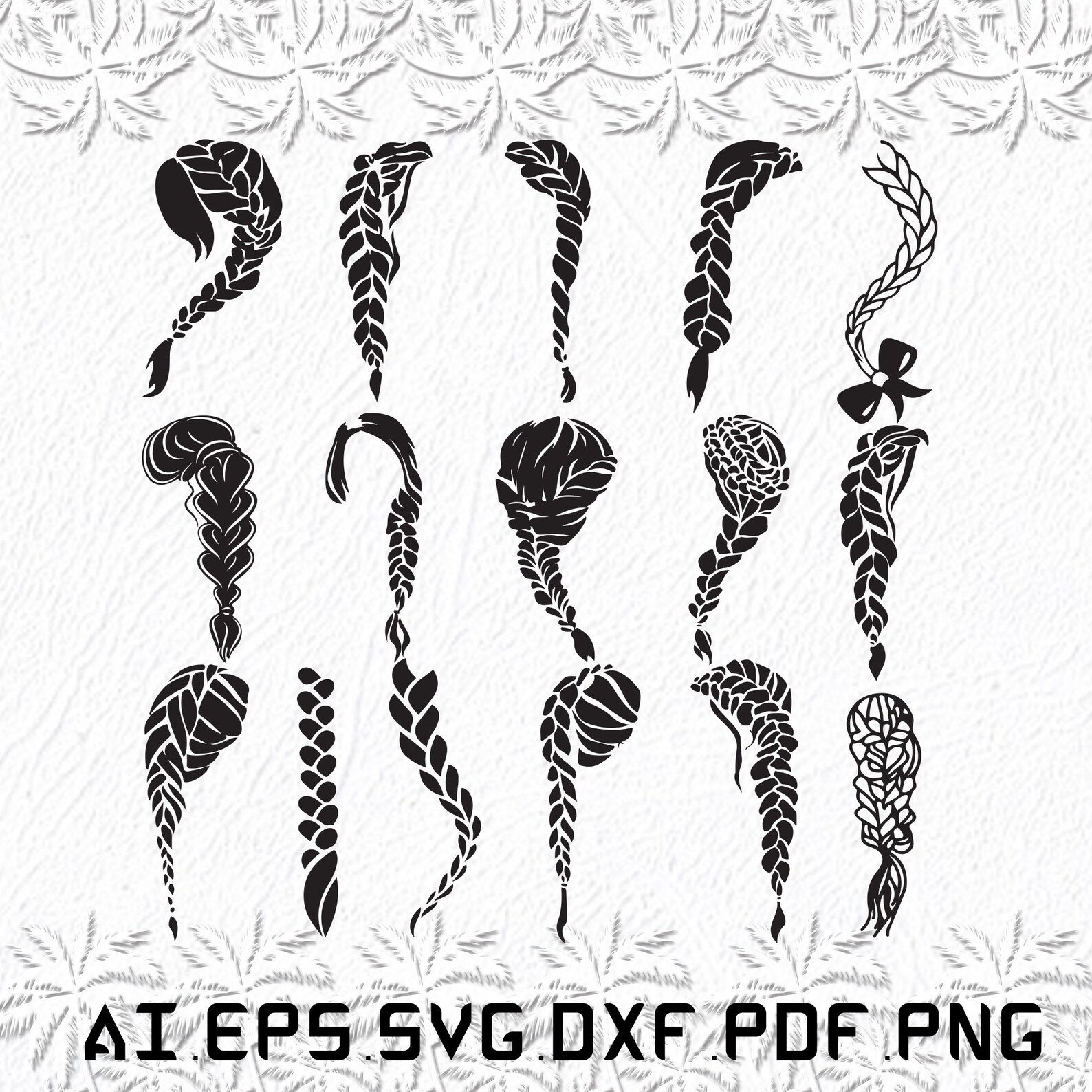 Hair Braided Svg, Hair Braideds Svg, Hair Svg, Braided, Head, SVG, Ai ...