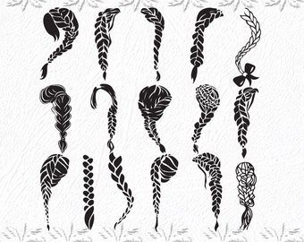 Hair Braided Svg - Etsy