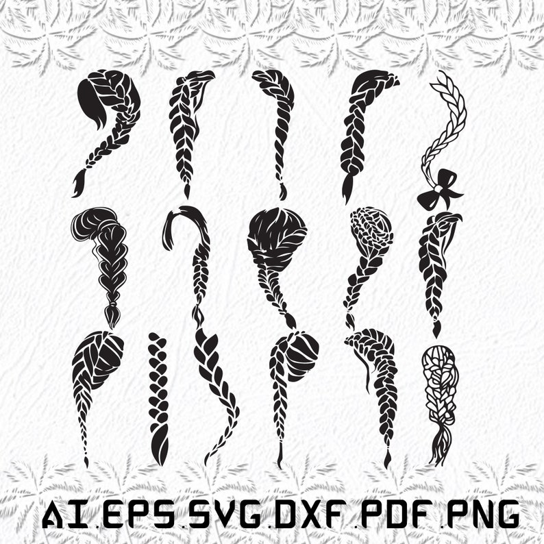 Hair Braided Svg, Hair Braideds Svg, Hair Svg, Braided, Head, SVG, Ai ...