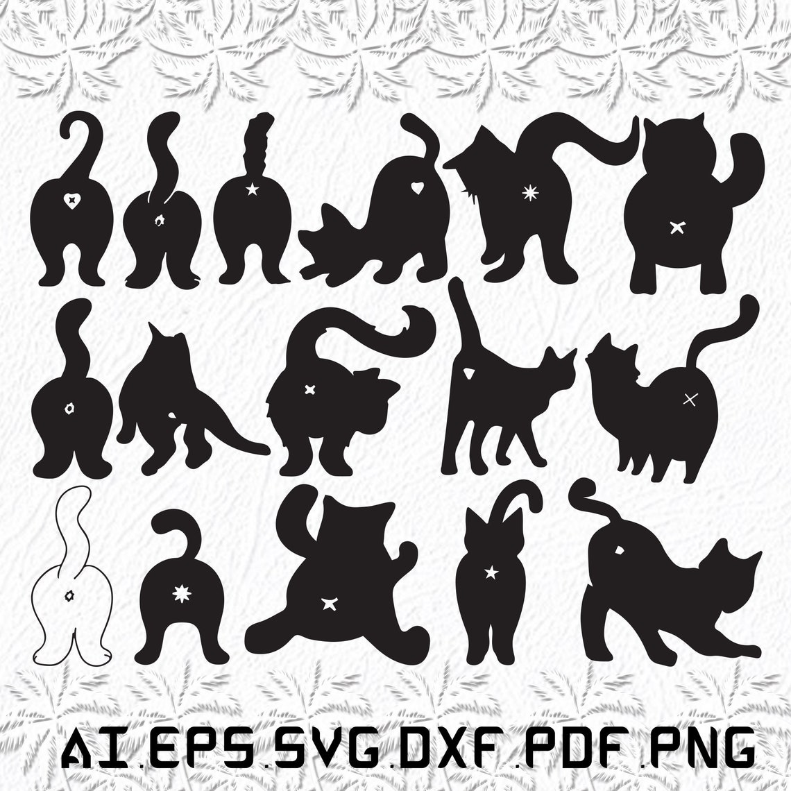 Cat Butt Svg Cat Butts Svg Cat Svg Pet Butt SVG Ai Pdf - Etsy UK