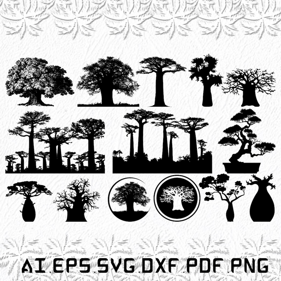 Baobab Svg, Baobab Tree Svg, Africa Tree Svg, Tree, Savanna, SVG, Ai ...