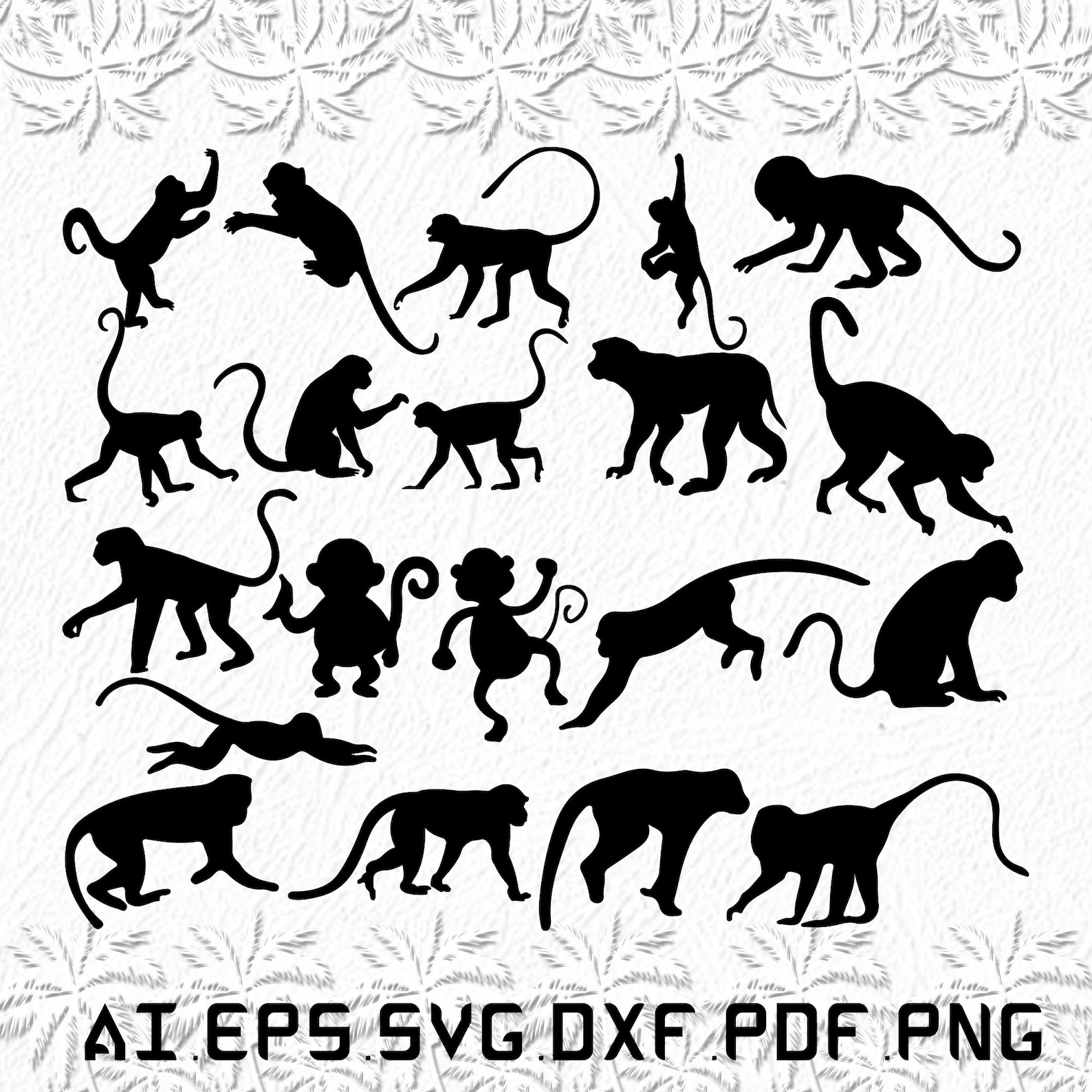 Monkey Svg Monkeys Svg Animal Svg Animals Ape SVG Ai - Etsy