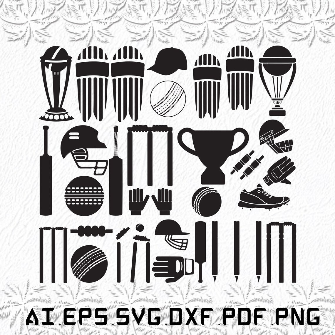 Cricket Equipment Svg Equipment Svg Cricket Svg Sport - Etsy