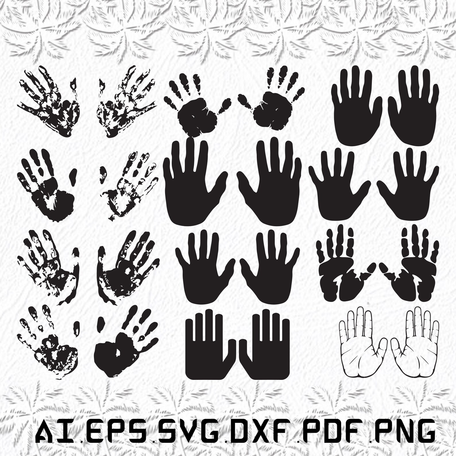 Hand Print Svg Hand Prints Svg Hand Svg Print Wacth SVG - Etsy
