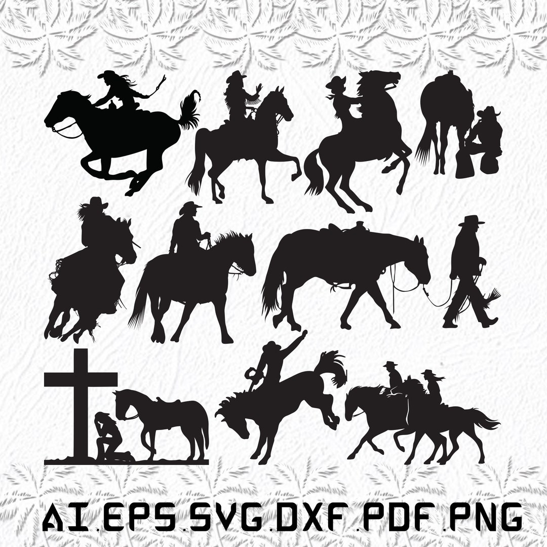 Vaquero con caballo svg vaquera svg chica svg anime - Etsy México