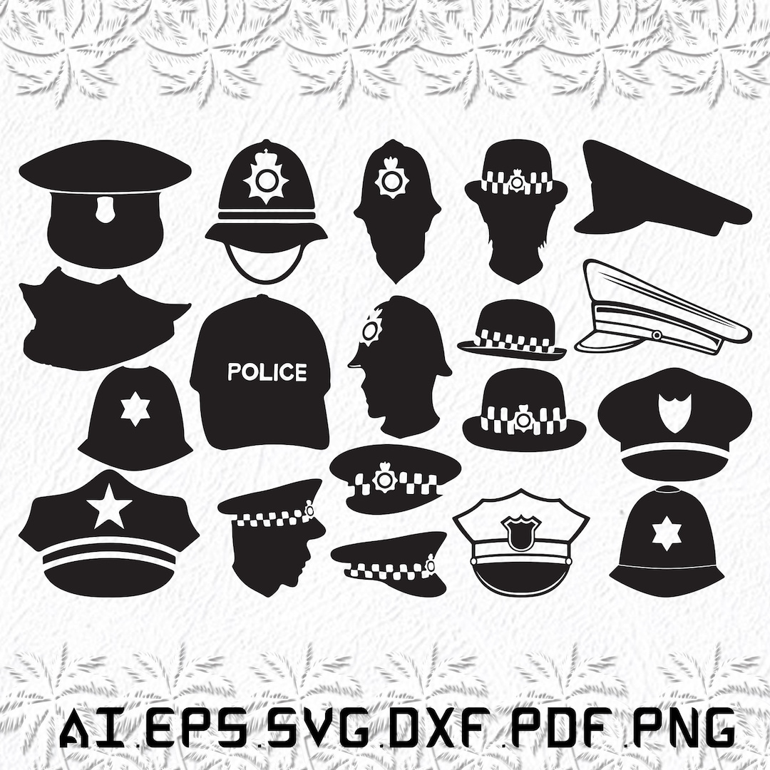 Police Hat Svg, Police Hats Svg, Police Svg, Hat, Cap, SVG, Ai, Pdf ...