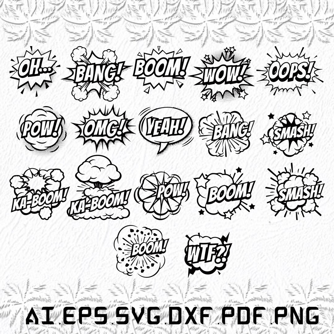 Wow Svg, Action Signs Svg, Bang Svg, Pow, Boom, SVG, Ai, Pdf, Eps, Svg ...