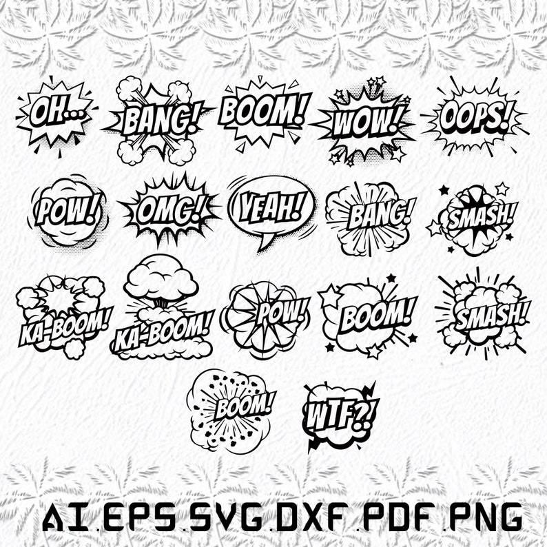 Wow Svg Action Signs Svg Bang Svg Pow Boom SVG Ai Pdf | Etsy
