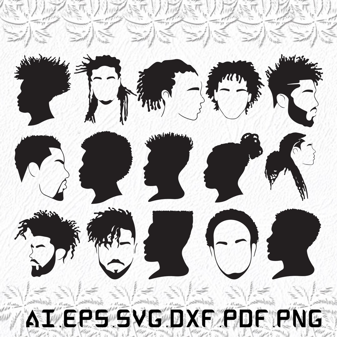 Afro Man Svg, Afro Mans Svg, Afro Svg, Man, Woman, SVG, Ai, Pdf, Eps ...
