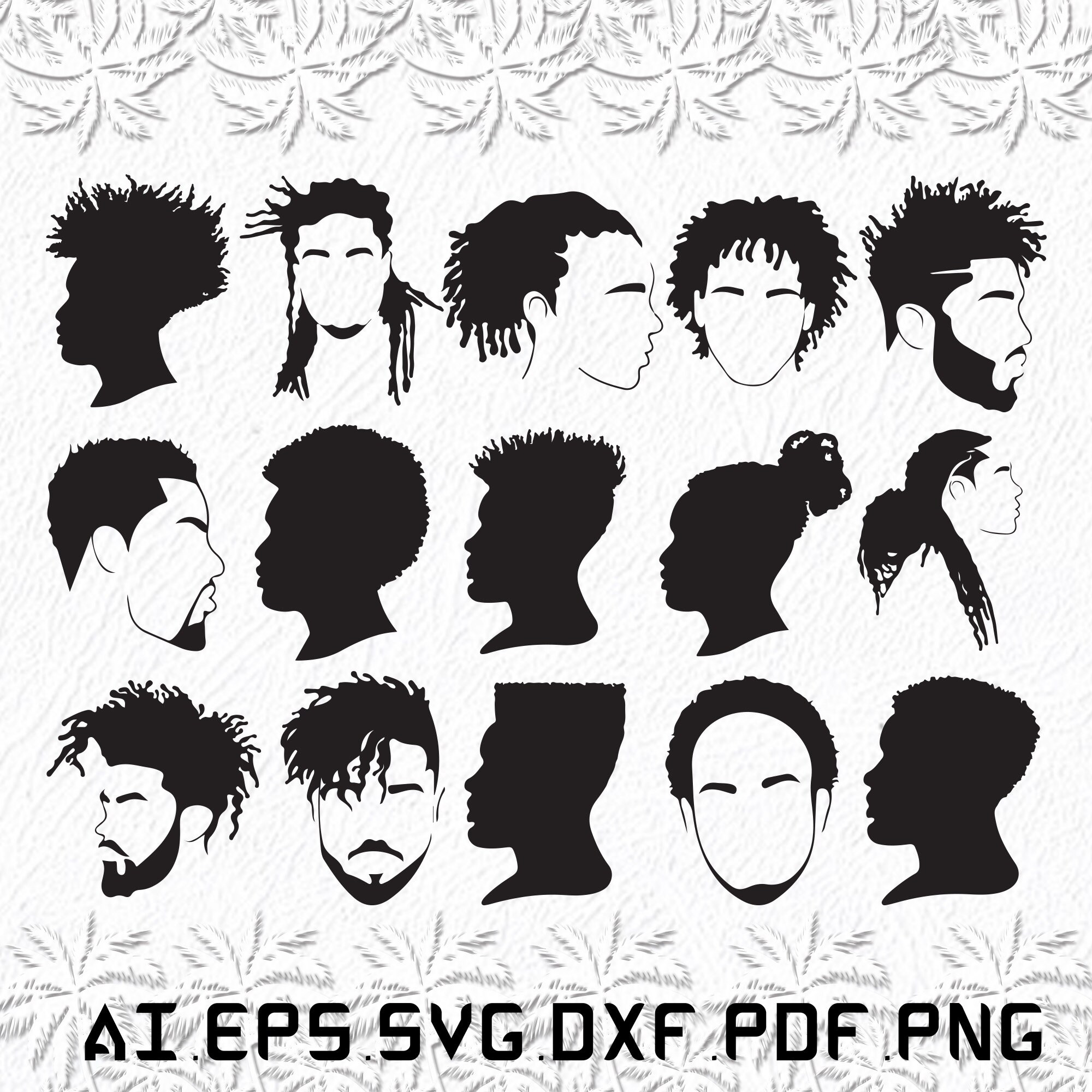 Afro Man svg, Afro Mans svg, Afro svg, hombre, mujer, SVG, ai, pdf, eps ...