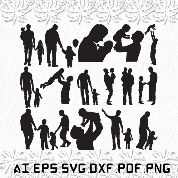 Father With Kid Svg Father With Kids Svg Father Svg Kids - Etsy