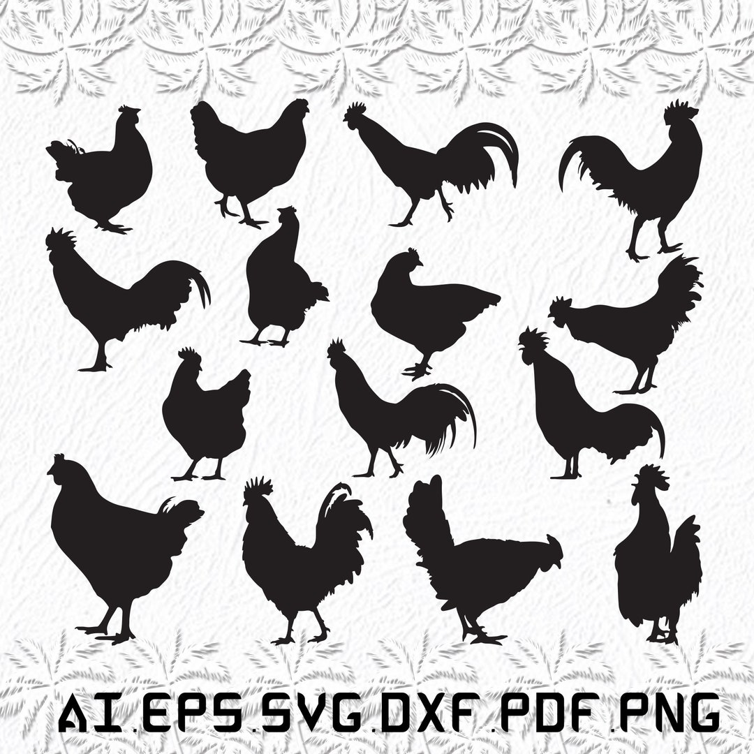 Roosters Hens Svg, Roosters Hen Svg, Birds Svg, Hen, Bird, SVG, Ai, Pdf ...
