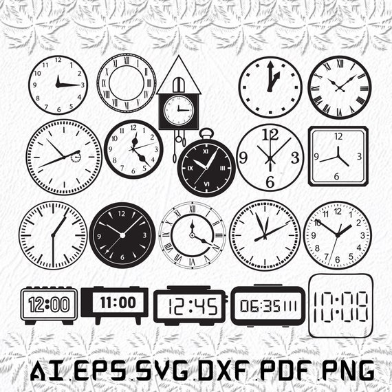 Wall Clock Svg Wall Svg Clock Svg Time Date SVG Ai Pdf | Etsy