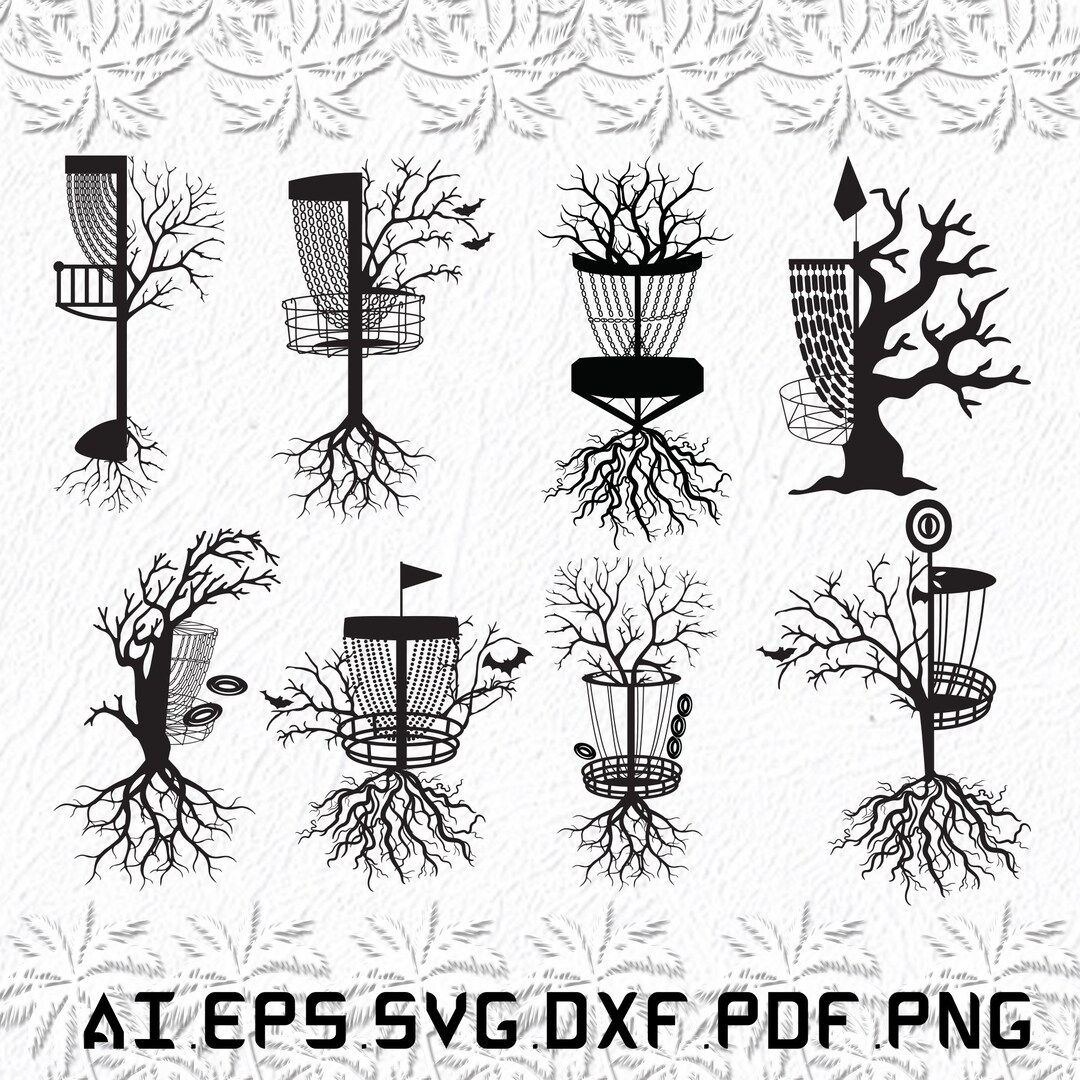 Disc Golf Disc Tree Svg, Disc Golf Svg, Disc Golf Disc Svg, Tree, Golf ...