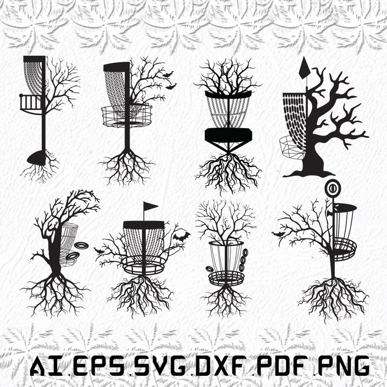 Disc Golf Disc Tree Svg, Disc Golf Svg, Disc Golf Disc Svg, Tree, Golf ...