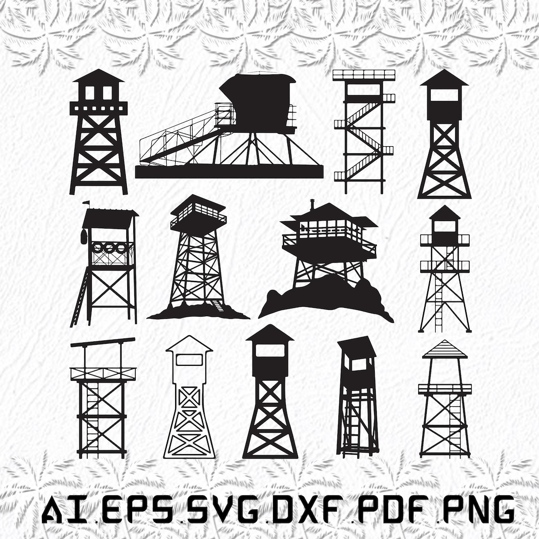 Watch Tower Svg, Watch Towers Svg, Watch Svg, Tower, Towers, SVG, Ai ...