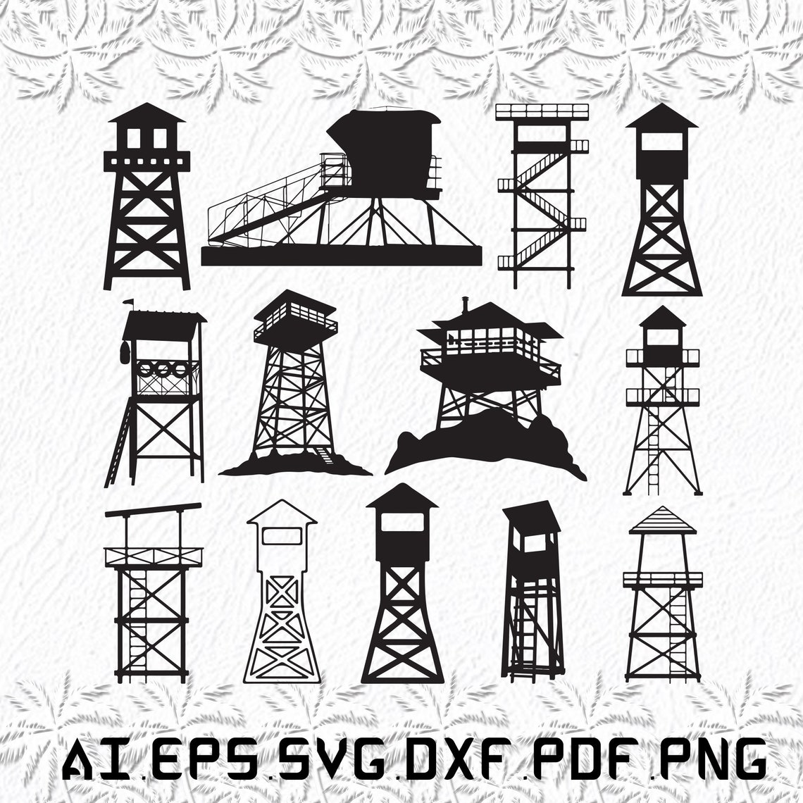 Watch Tower Svg Watch Towers Svg Watch Svg Tower Towers - Etsy