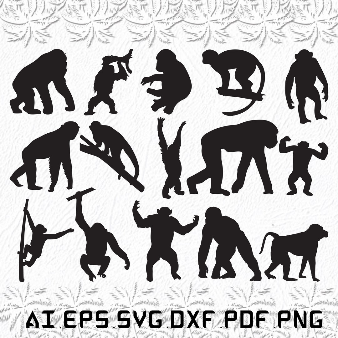 Chimpanzee Svg, Chimpanzees Svg, Animals Svg, Animal, Zoo, SVG, Ai, Pdf ...
