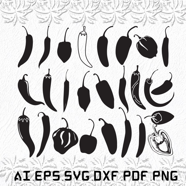 Chili Pepper Svg, Chili Peppers Svg, Chili Svg, Pepper, Peppers, SVG ...