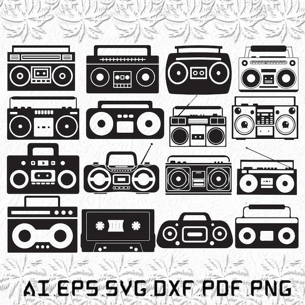 90s Boom Box Theme Svg - Etsy