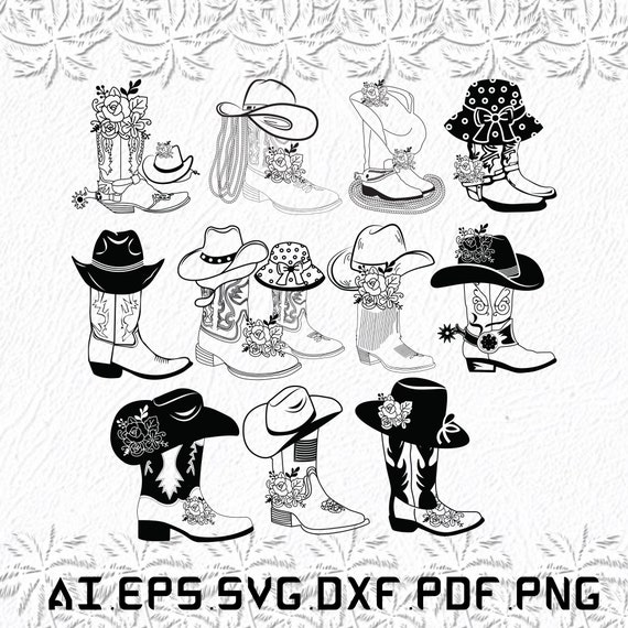 Cowboy Boots Bundle SVG Files Western Svg Clipart Dog Paw, 51% OFF