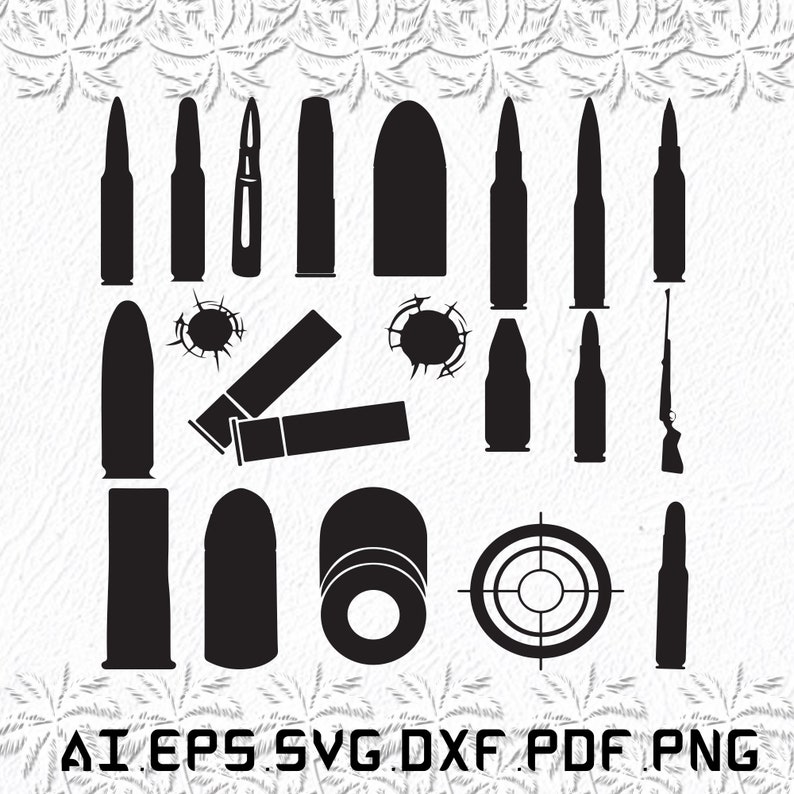 Bullet Svg Bullets Svg Ammo Svg Smg Gun SVG Ai Pdf - Etsy New Zealand