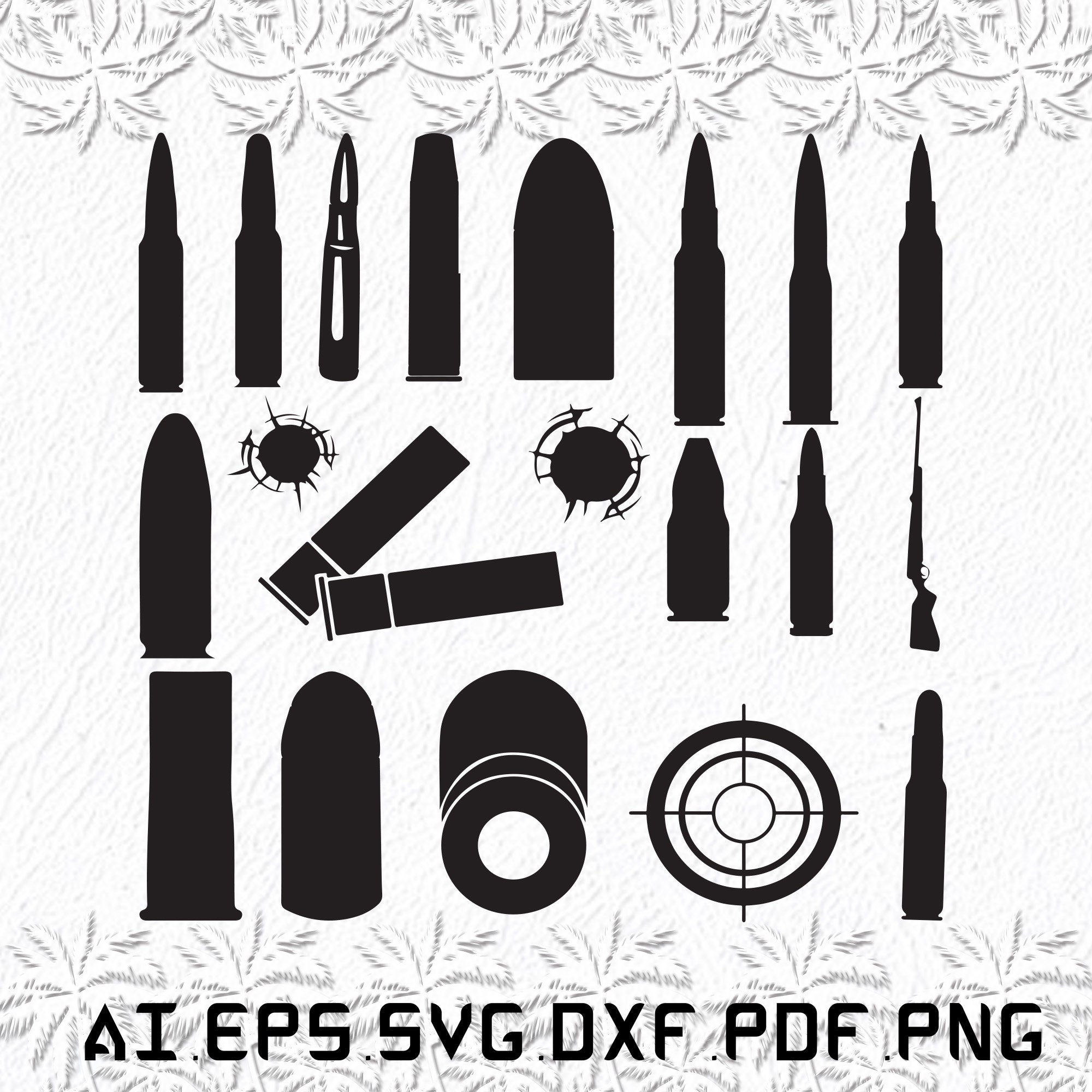 Bullet Svg Bullets Svg Ammo Svg Smg Gun SVG Ai Pdf - Etsy Hong Kong