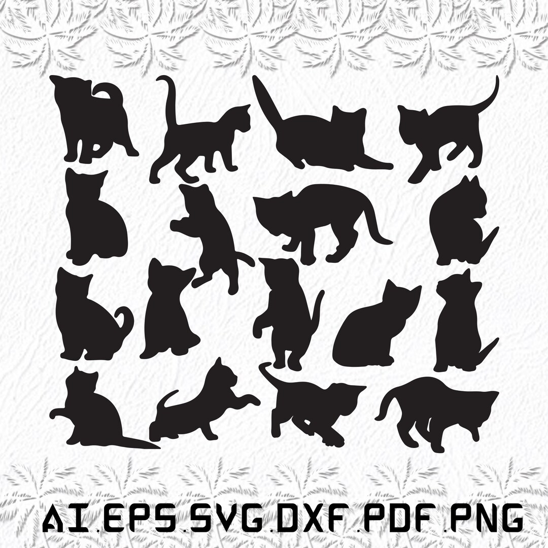Kitten Svg, Kittens Svg, Cat Svg, Animal, Cats, SVG, Ai, Pdf, Eps, Svg ...