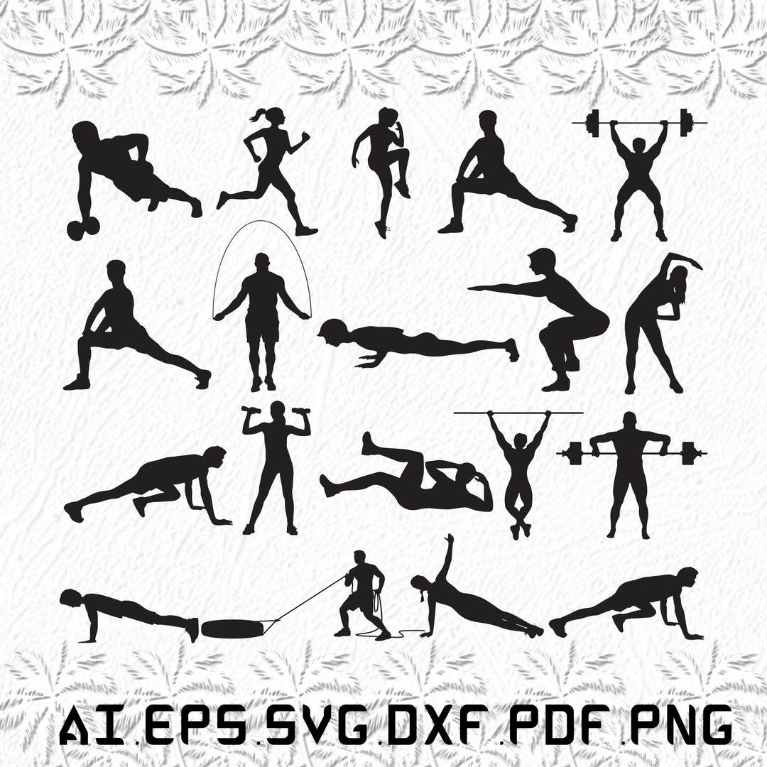 Gym Exercise Svg, Gym Svg, Exercise Svg, Workout, Fitness, SVG, Ai, Pdf ...