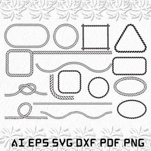 Rope Frame Svg, Rope Frames Svg, Rope Svg, Frame, Ropes, SVG, Ai, Pdf ...