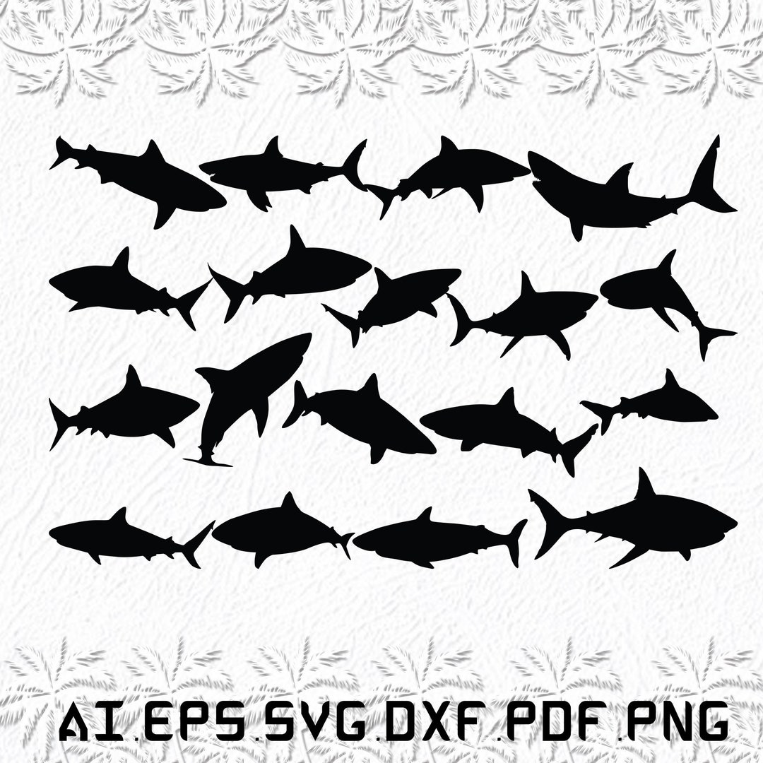 Shark Svg, Sharks Svg, Animal Svg, Animals, Fish, SVG, Ai, Pdf, Eps ...