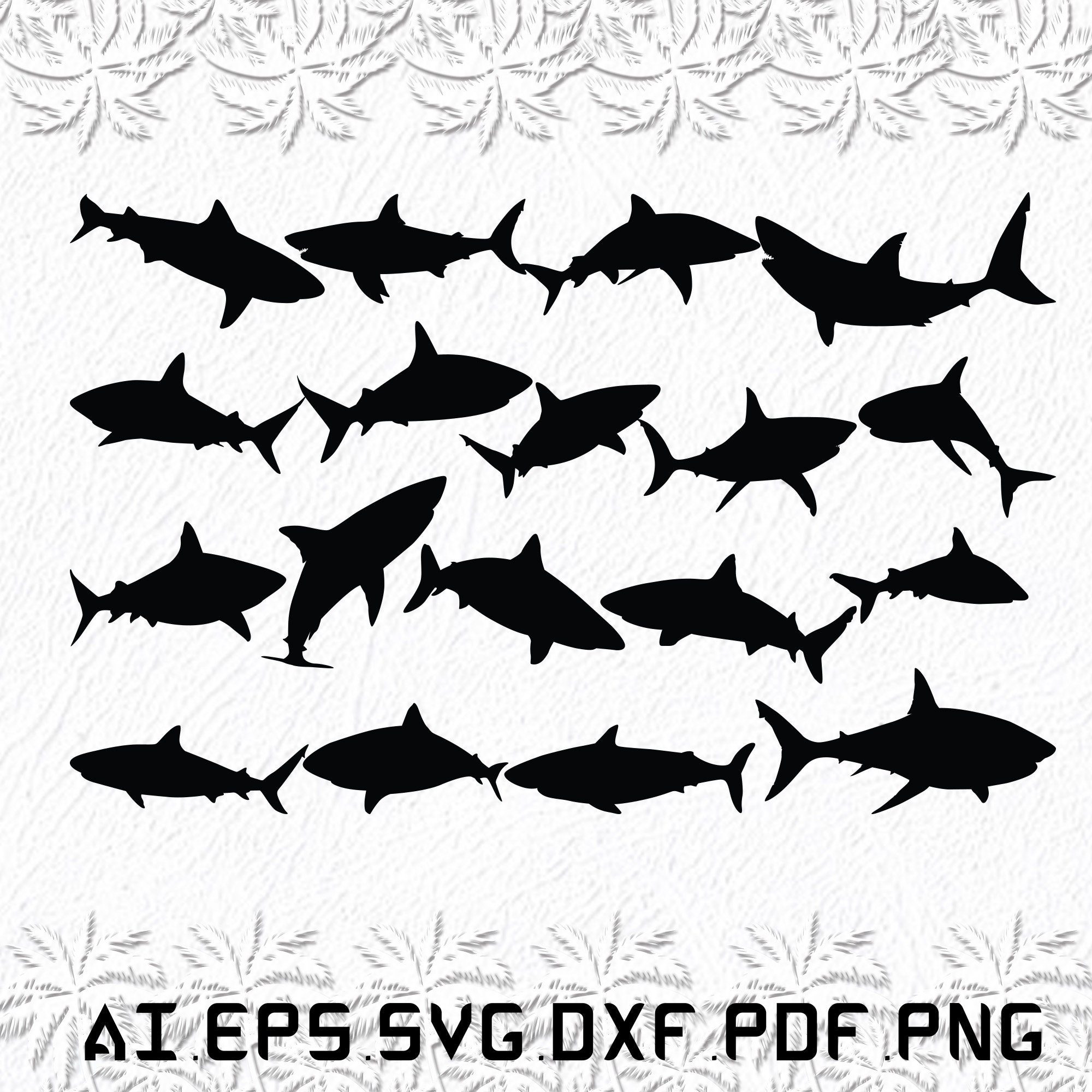 Tiburón svg Tiburones svg Animal svg Animales Peces SVG - Etsy México