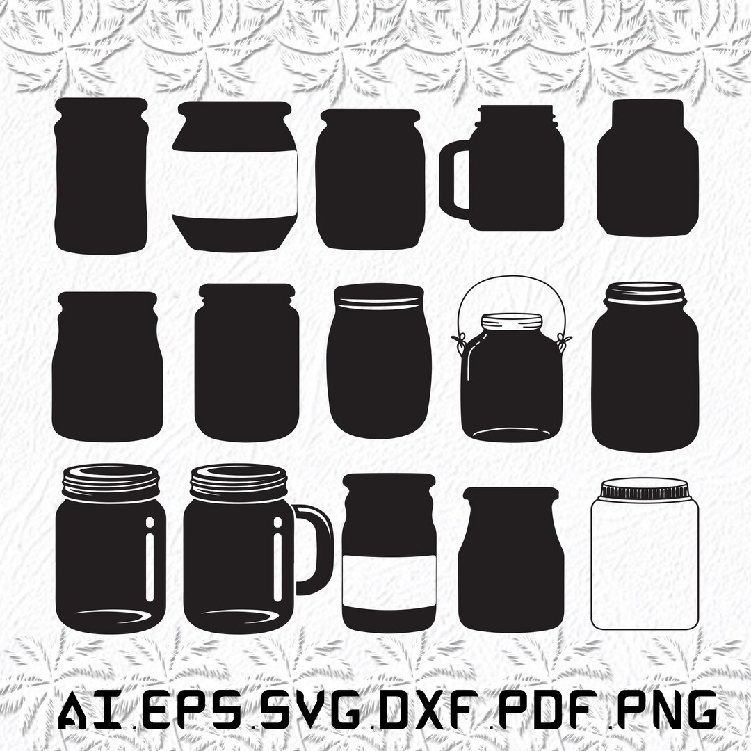 Mason Jars Svg, Jars Svg, Mason Svg, Mason Jar, Summer, SVG, Ai, Pdf ...