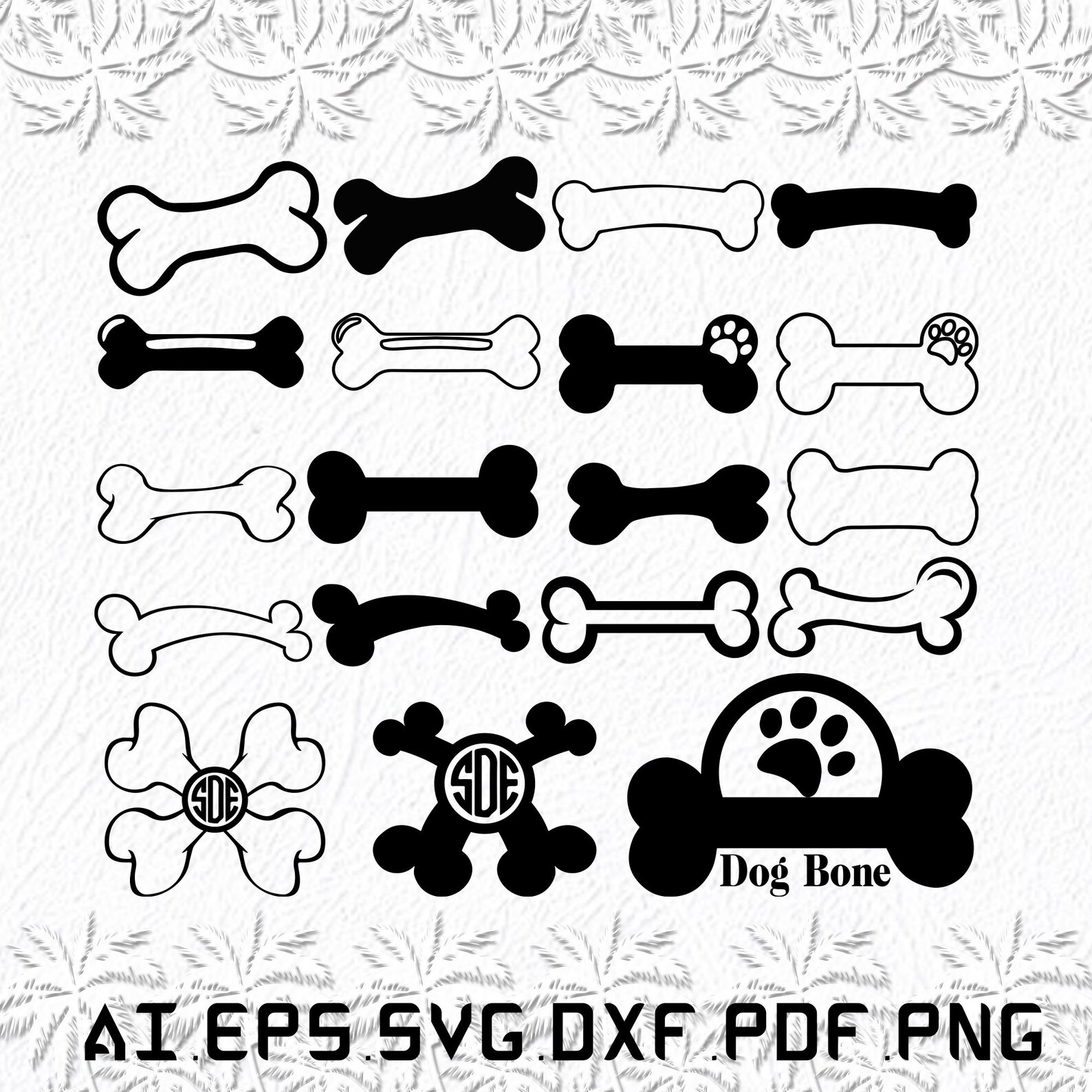 Dog Bone Svg Bone Svg Dog Tag Svg Paw Dog Paw SVG Ai | Etsy