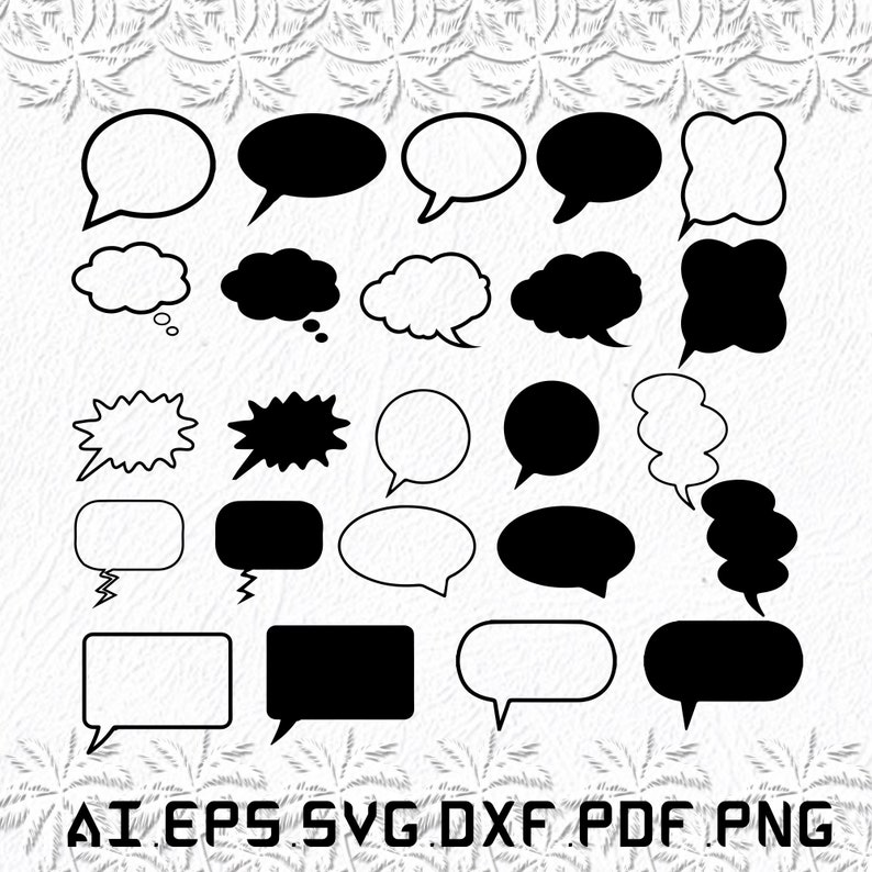 Speech Bubbles Svg Bubbles Svg Speech Svg Comic Funny - Etsy