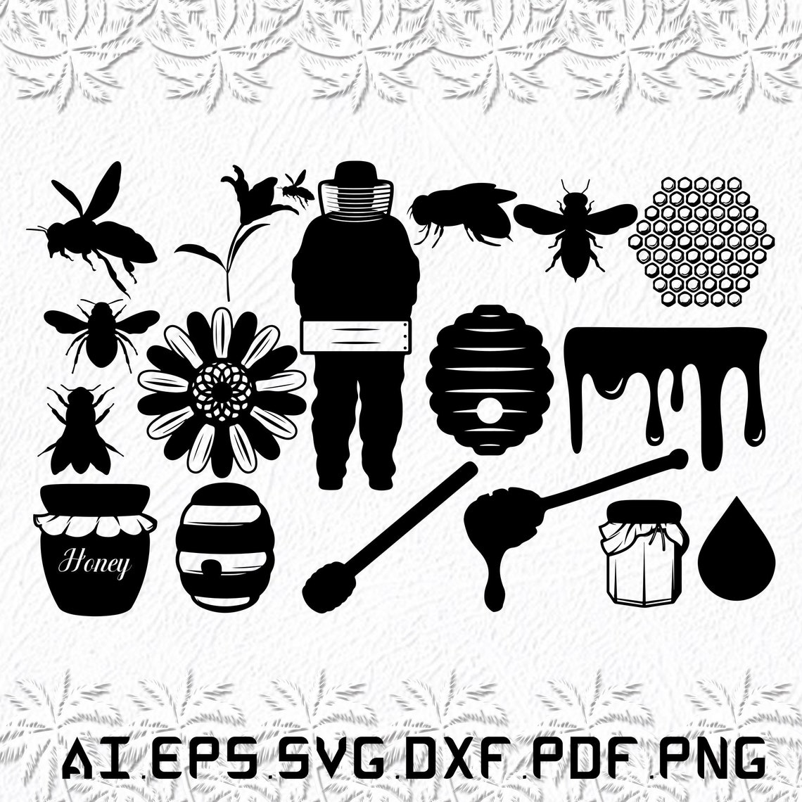 Honey Bees Svg Honey Bee Svg Honey Svg Bees Bee SVG Ai - Etsy