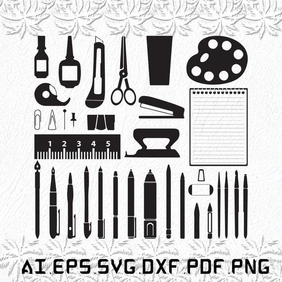 Stationery Tools Svg Stationery Tool Svg Stationery Svg - Etsy