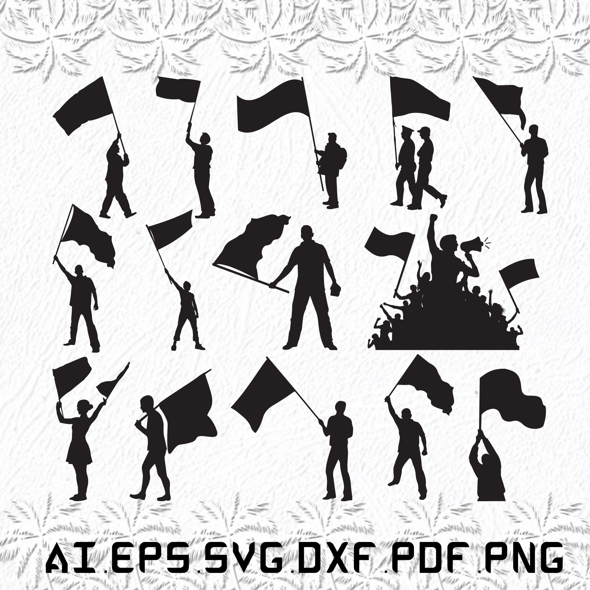 People With Flags Svg People With Flag Svg People Svg - Etsy