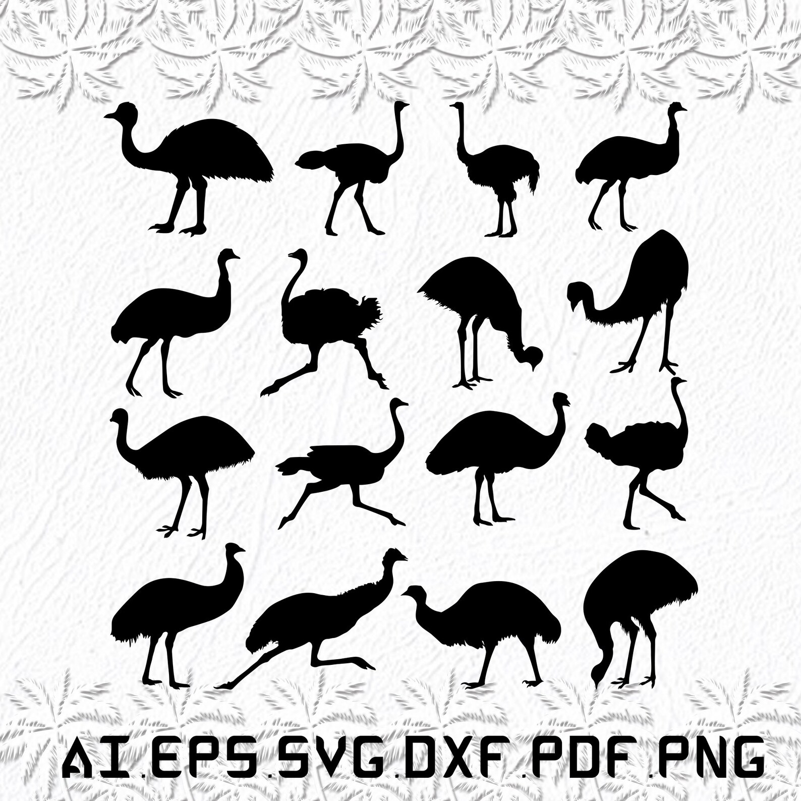 Emu Svg, Emus Svg, Bird Svg, Birds, Animal, SVG, Ai, Pdf, Eps, Svg, Dxf ...