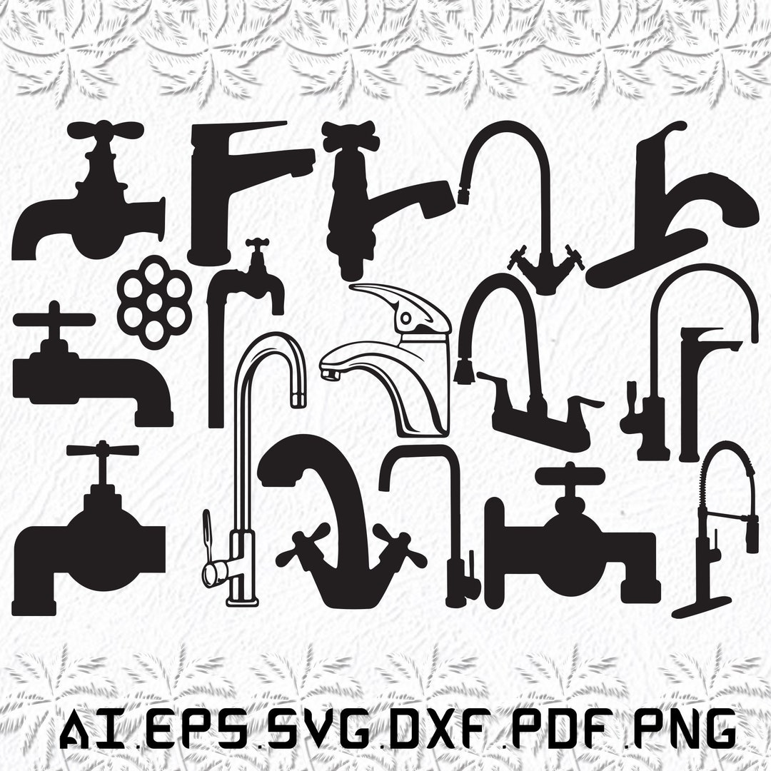 Faucet Svg, Faucets Svg, Tap Svg, Sink, Basin, SVG, Ai, Pdf, Eps, Svg ...
