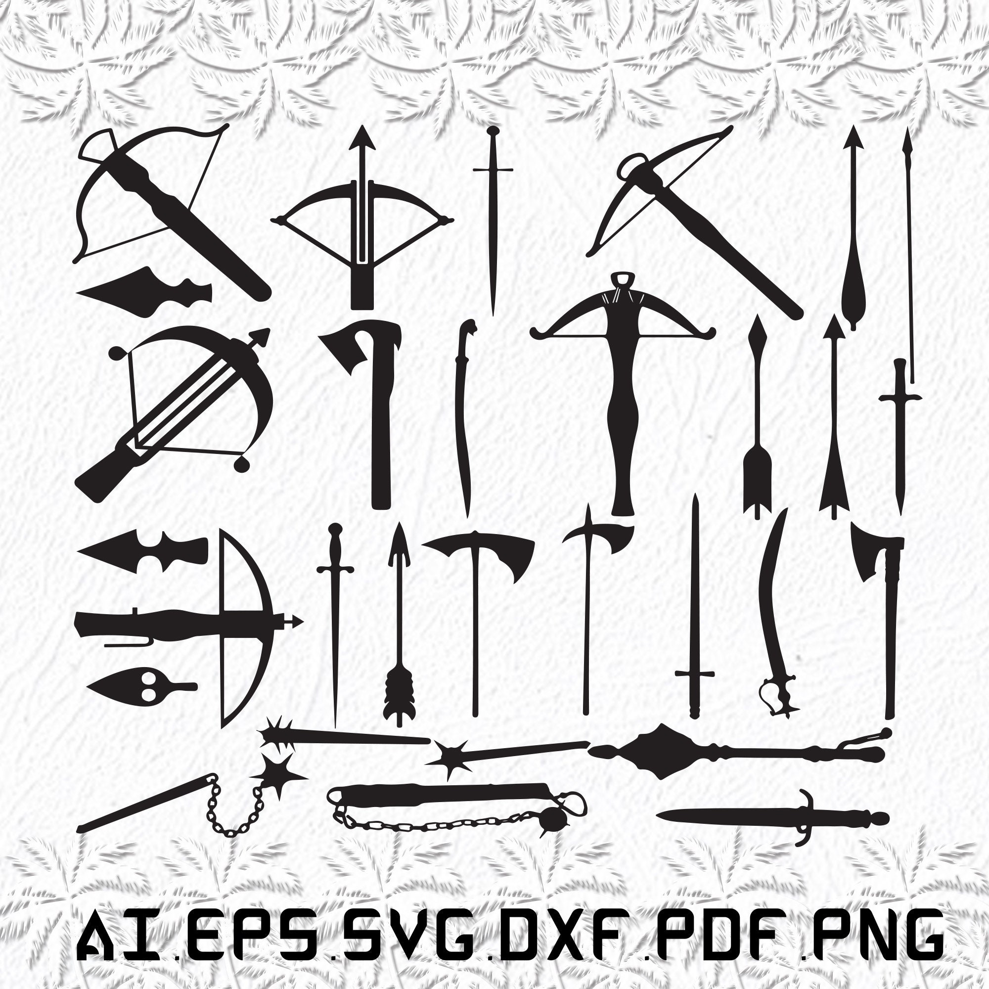 Crossbow Svg Crossbows Svg Arrow Svg Bow Archer SVG Ai - Etsy Israel