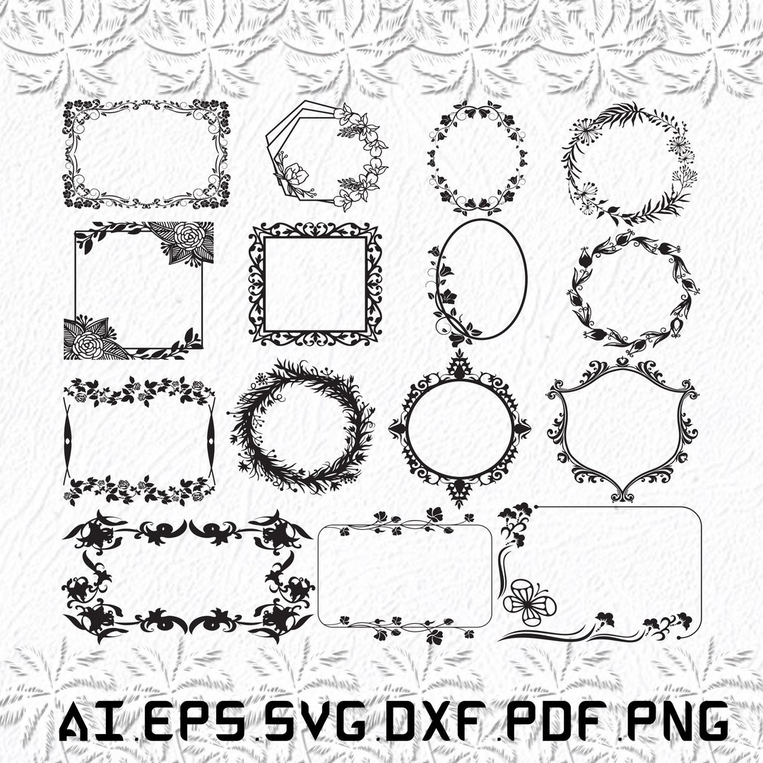 Marco floral svg, Floral svg, Marco svg, Marcos, Rosa, SVG, ai, pdf ...