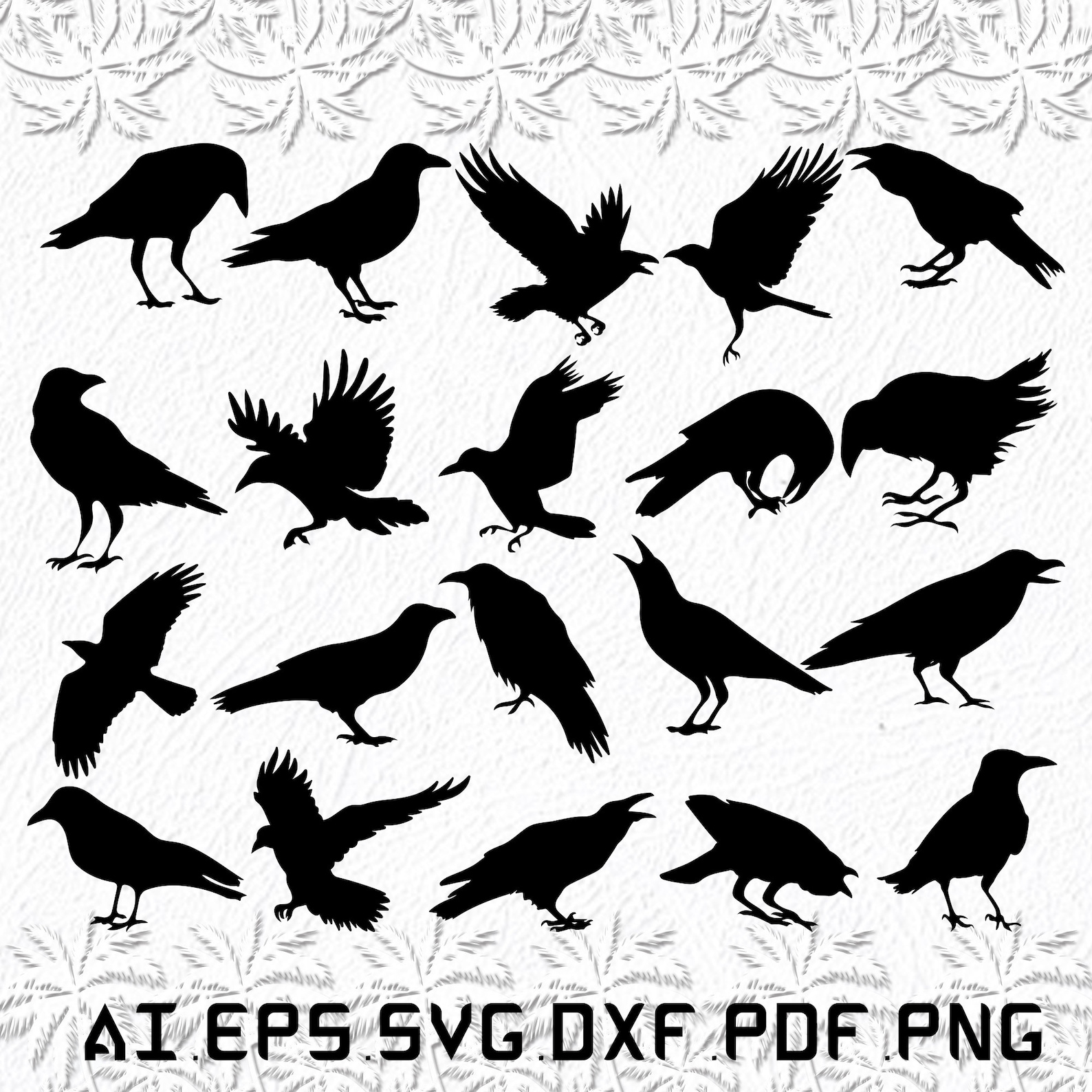 Crow Svg Crows Svg Raven Svg Bird Black SVG Ai Pdf - Etsy