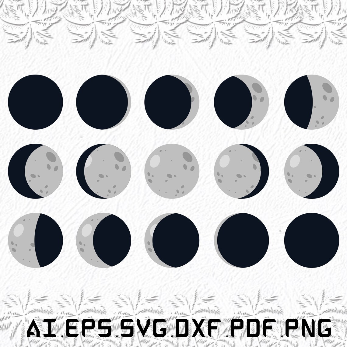 Moon Phases Svg, Moon Phases Svg, Moon Svg, Moon, Phases, SVG, Ai, Pdf ...
