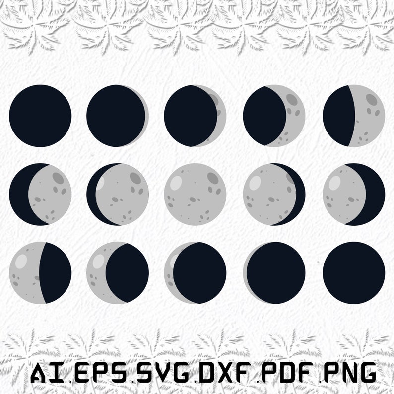 Moon Phases Svg, Moon Phases Svg, Moon Svg, Moon, Phases, SVG, Ai, Pdf ...
